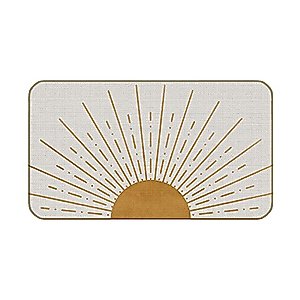 Boho Sun Sunrise Sunset Sunshine Radial Yellow Sun Rays 17''x30'' Doormat Decorative Entryway Bohemia Home Bedroom Living Room Bathroom Door Mat,Farmhouse Home Room Decor,Boho Lovers Girls Gift.