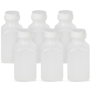 CUNTAIN juice bottles – Set of 6 HDPE Plastic Juice Bottles with Caps – 12 oz Empty Containers for Beverages, Water, Juice – Leakproof Plastic Containers with Lids, Bottles for Juice