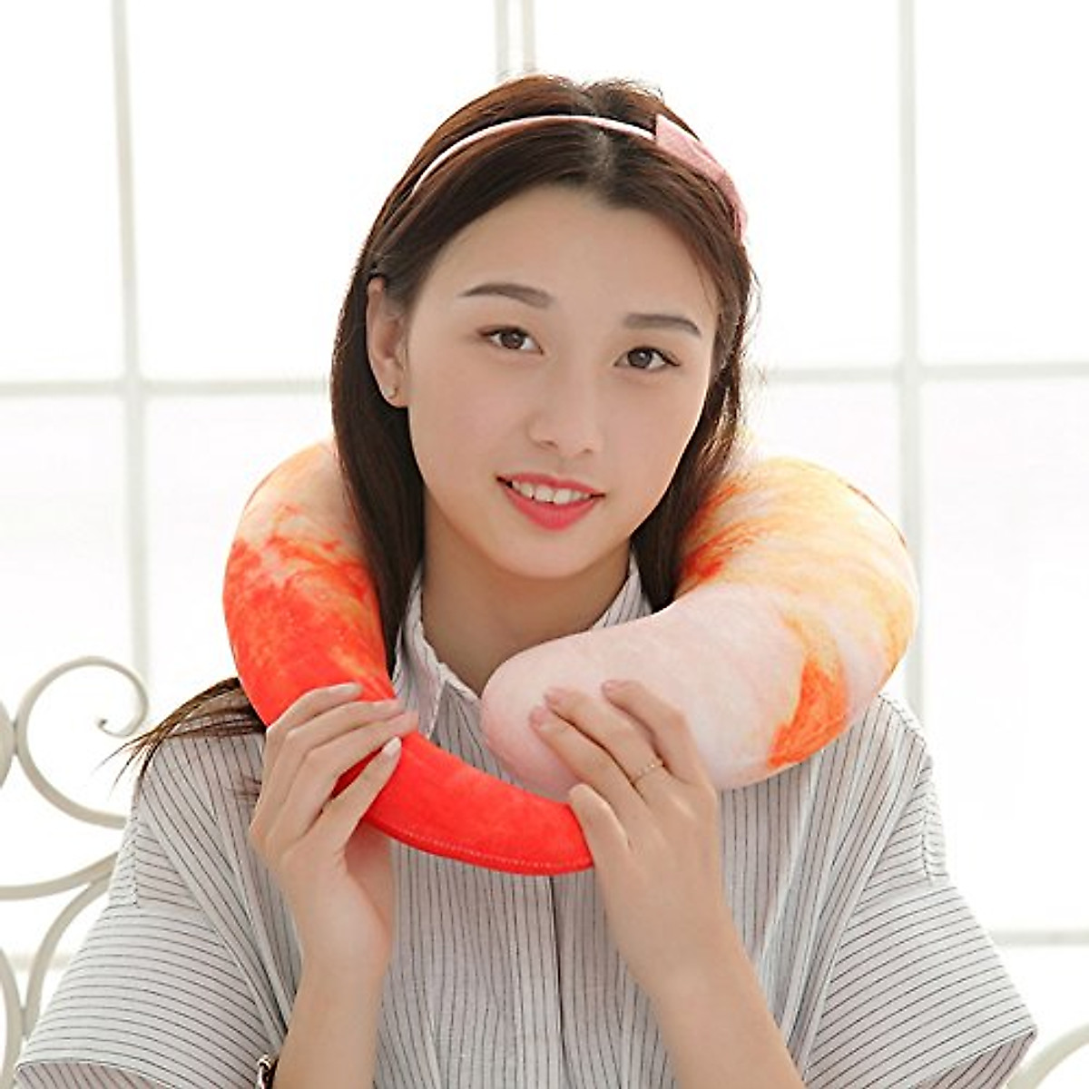 Bettli Shrimp Meat U Shaped Neck Pillow Throw Pillow Cushion Plush