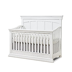 Sorelle Furniture Modesto Crib, Classic 4-In-1 Convertible Crib, White Crib Made of Wood, Non-Toxic Finish, Wooden Baby Bed, Toddler Bed, Child’s Daybed and Full-Size Bed, Nursery Furniture-White