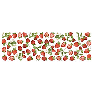 Bamsod Fruit Wall Decals Removable Boho Wall Stickers Peel Stick Fresh Fruit Wall Stickers for Baby Nursery Kids Bedroom Living Room Home Kitchen … (Strawberry)