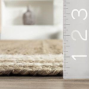 nuLOOM Rikki Coastal Braided Jute Area Rug, 5' x 8', Off-white