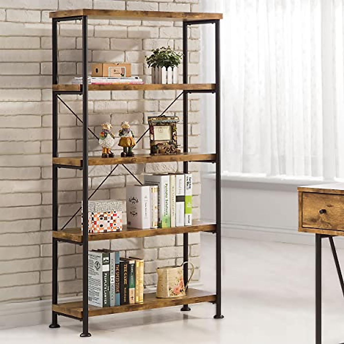 Coaster Home Furnishings Bookcase, Antique Nutmeg and Black