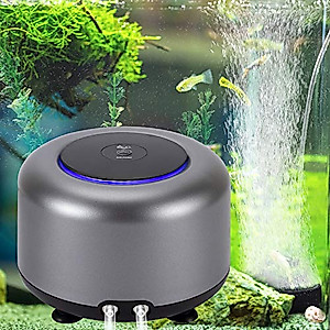 AQQA Aquarium Air Pump Fish Tank Air Pump Quite Aerator Pump Dual Outlets Powerful Adjustable Oxygen Air Pump Hydroponics for Fish Tank Up to 300 Gallon (5W 200GPH)