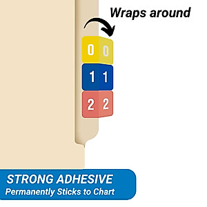 Doctor Stuff - File Folder Labels, Number 1, Compatible with SMEAD DCCRN - SENM Series Chart Stickers, Blue, 1" x 1-1/4", #1, 500/Roll