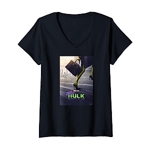 Womens Marvel She-Hulk Attorney At Law Series Poster V-Neck T-Shirt