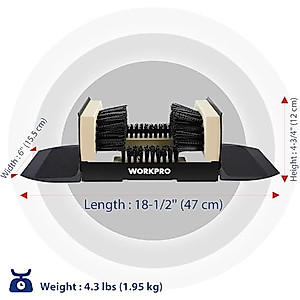 WORKPRO Boot Scrubber, Heavy Duty Boot Cleaning Scraper Brush- Wide, Shoe Mud Cleaner, for Indoor and Outdoor Use