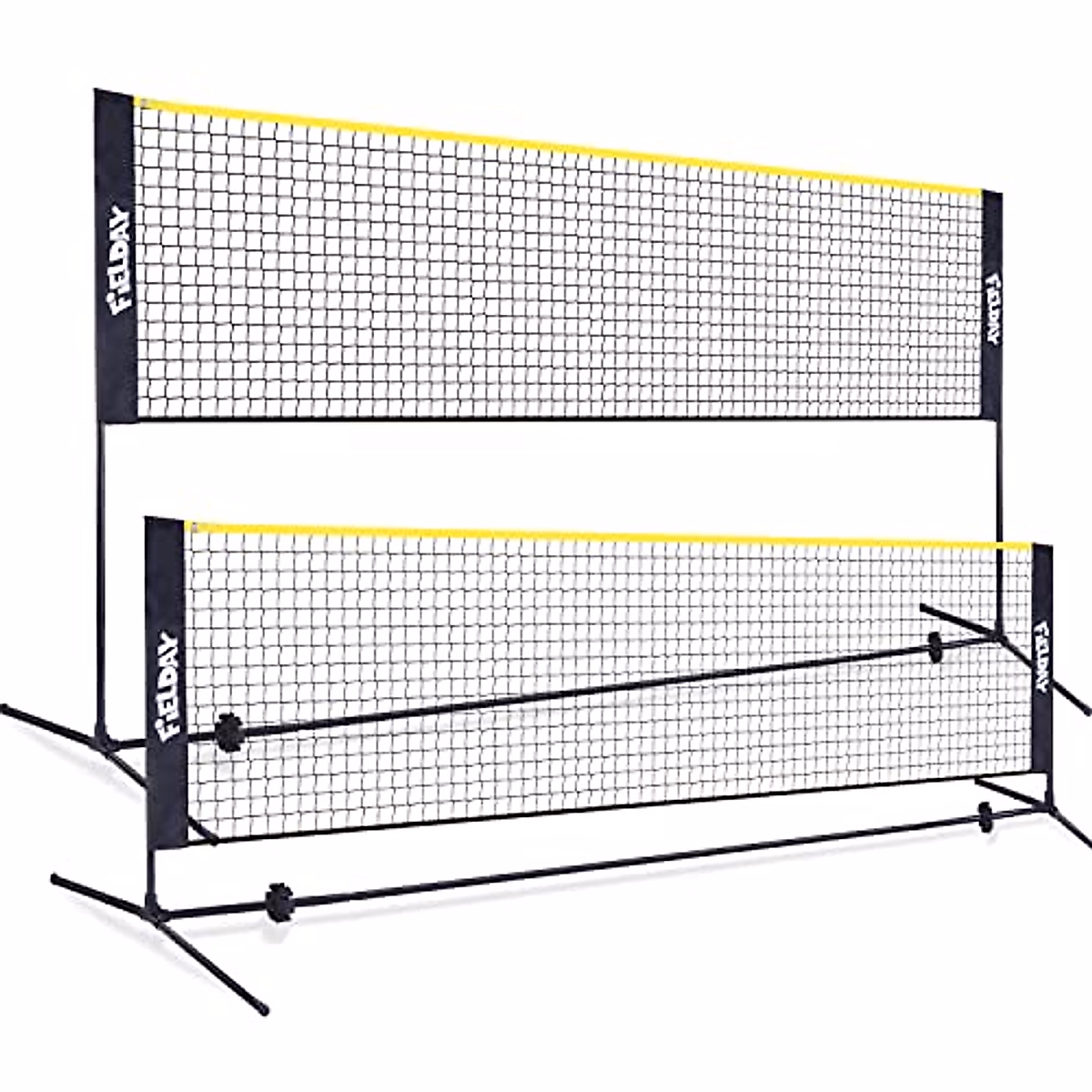 JOYIN Badminton Pickleball Net, 17 Ft Adjustable Portable Net for Junior Tennis, Kids Volleyball & Soccer Tennis, and Backyard Games - Easy Setup Sports Net with Poles (17 ft)