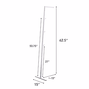 Yamazaki Home Slim Coat Hanger-Modern Storage Rack for Bedroom Or Living Room | Steel | Leaning Ladder, One Size, White