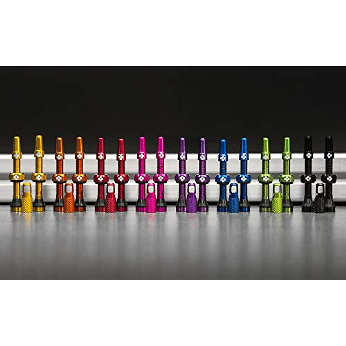 Muc Off 1051 Black Tubeless Presta Valves, 44mm - Premium No Leak Bicycle Valves with Integrated Valve Core Removal Tool