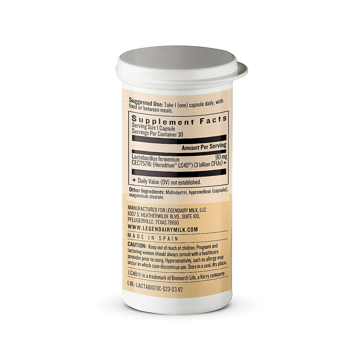 Legendairy Milk Lacta-Biotic Breastfeeding Probiotic | Lactation Supplements | Breast and Gut Health for Mom and Infant Immune Health for Baby | Daily Supplement for Healthy Lactation | 30 Count