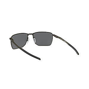 Oakley Men's OO4142 Ejector Rectangular Sunglasses, Carbon/Prizm Black Polarized, 58 mm