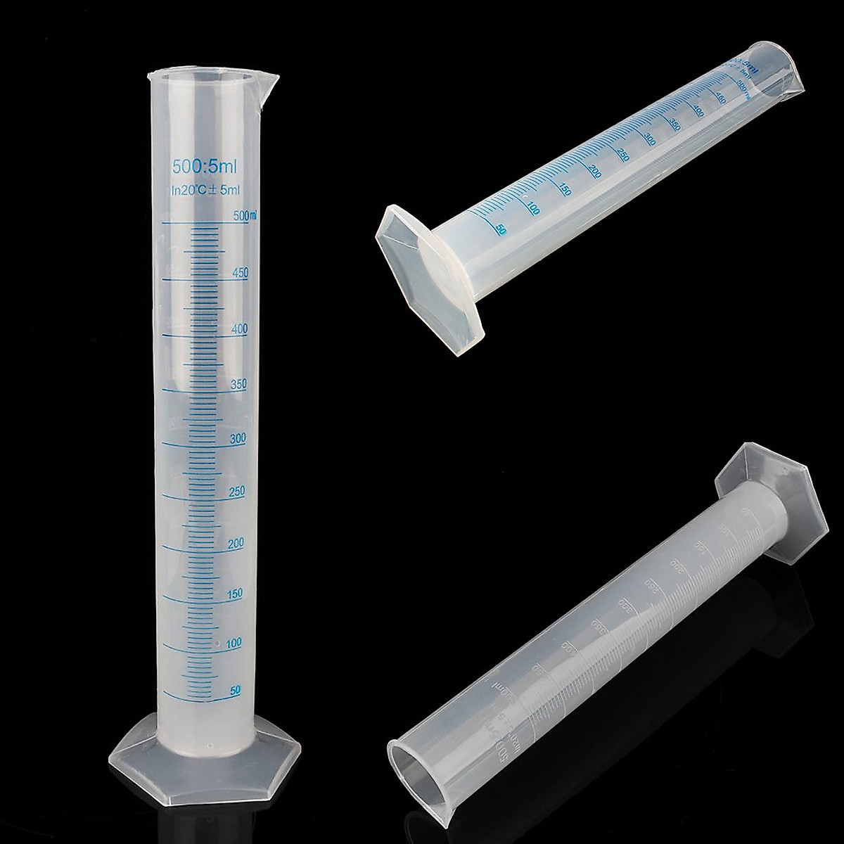 Plastic Graduated Cylinders, 500ml Measuring Cylinder, Ideal for Home and School Science Lab for Home and School Science Laboratory Supplies