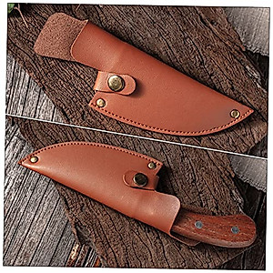 UPKOCH 4 pcs Scabbards Leather Cover Blades Protector or Portable Sleeves Sheaths Sheath Camping Heavy Reusable Hef Cutters Protectors Case Household Scabbard Universal Brown Chef
