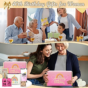 40th 1985 Birthday Gifts for Women, 40 Year Old Birthdays Gift for Woman, Cool Happy Birthday Decorations Presents Basket for Female Turning 40, 40th Fabulous Tumblers Bracelet for Her Mom Wife