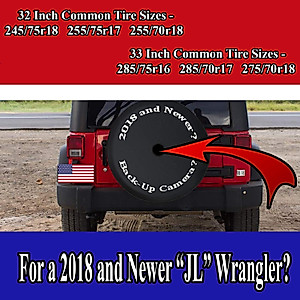 JL Series Spare Tire Cover with Backup Camera Hole The Mountains are Waiting Cabin Pine Trees Lake Black 32 in