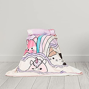 Franco Squishmallows Soft Premium Plush Sherpa Blanket Throw, 46 in x 60 in, (Official Squishmallows Product)