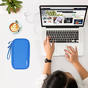 DDgro Tech Accessories Organizer Electronic Pouch Travel Bag for Keeping iPhone Charger Mobile Hard Disk Cable Cord Mouse Earphone Pens Certificates (Medium, Azure Blue)