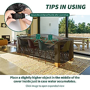 smdodddy Patio Furniture Covers, Waterproof Rectangular Patio Furniture Set Cover, Patio Covers 71" L x 47" W x 29" H Outdoor Sectional Sofa Set Covers, Outdoor Patio Table Covers Fit for 8-10 Seats