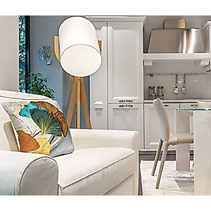 Throw Pillow Cover Farhouse Plant Leaves - 18 x 18 Inch Gold Ginkgo Leaf Pillow Cushion Cover - Set of 2 Square Marble Pillow Cushion Case, Great for Sofa, Bedroom, Chair, Yard, Outdoor Decor