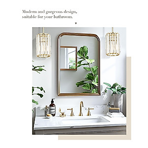 Cargifak Crystal Pendant Light, Mini Chandelier with Gold Finish, Modern Hanging Light Fixture for Kitchen Dinning Room Bedroom, CKPL5510-1P-CG-B