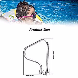 BTZHY 1PCS Swimming Pool Handrails, Safety Grips for Ramp Railings, Easy-to-Assemble Spa Handrails, Ladder Step Handrail for Garden Backyard Pools
