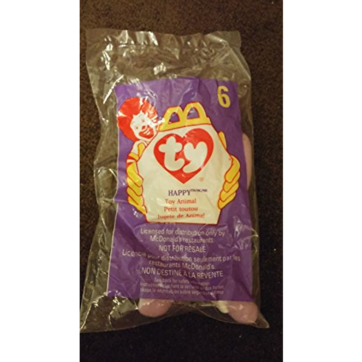 New NIP McDonalds TY Beanie Babies #6 Happy Hippo 1998 ,#G14E6GE4R-GE 4-TEW6W279824