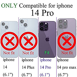 Weonmov Magnetic Case for iPhone 14 Pro Case for Women Men [ Compatible with MagSafe ], Cute Love Heart Soft Back Cover Raised Full Camera Lens Protection Phone Case (6.1") - Purple