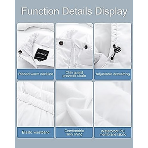 Pursky Women's Winter Coats Lightweight Long-Sleeve Full-Zip Water-Resistant Packable Hooded Puffer Jacket White 2XL