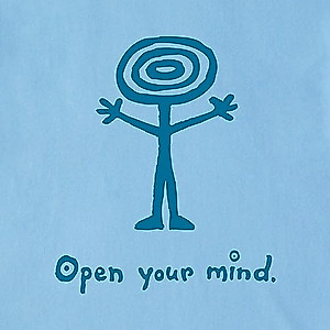 Life is Good. Men's Open Your Mind SS Crusher Tee, Cool Blue, Small