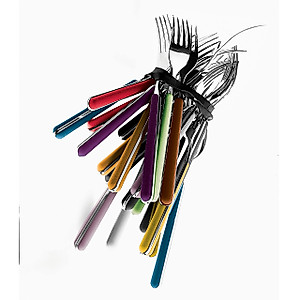 MEPRA 10M622005 Fantasia Tabacco 5-Piece Durable 18/10 Stainless Steel American Style Flatware Cutlery Set for Fine Dining, Dishwasher Safe, Service for 1