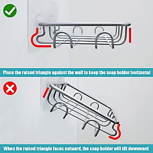 Kayfia Shower Caddy Basket Shelf with Soap Holder, 3 Pack Adhesive Organizer, No Drilling Rustproof Alloy Steel Mounted Racks with Towel Bar for Kitchen Bathroom Shampoo Storage (Silver Grey)