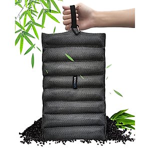PURIMADE Bamboo Charcoal Air Purifying Bag,Reusable Natural Activated Charcoal Bags,300g Deodorizer and Odor Purifier,for Home,Car,Pet Space,Bathroom,Basement,Closet,Shoe Cabinets