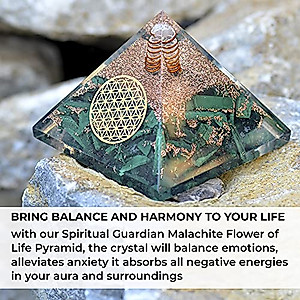 Orgonite Crystal Malachite Pyramid – Positive Energy Crystals Promote E-Energy Protection and Chakra Healing to Enhance Spiritual Growth and Visionary Powers
