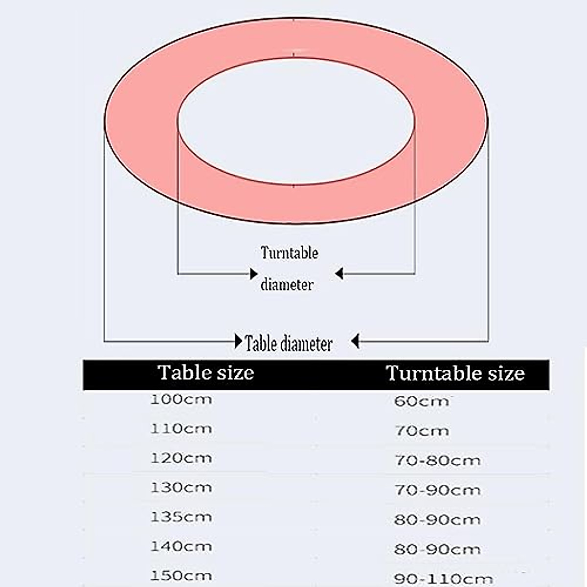 DOUKI Glass Lazy Susan Turntable For Dining Table 24in Tabletop Rotating Serving Swivel Large Serving Plate Lazy Susan Organizer For Table (Size : 36inch(90cm))