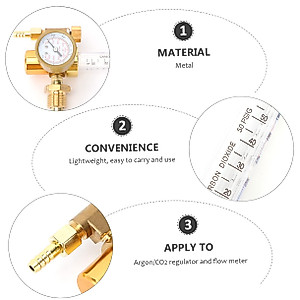COLLBATH 2pcs Flowmeter Welding Regulator Argon Gas Regulator Gas Measuring Tester Argon Regulator with Flow Meter Gas Flow Meter Argon Flow Regulator C02 Nut Splitter