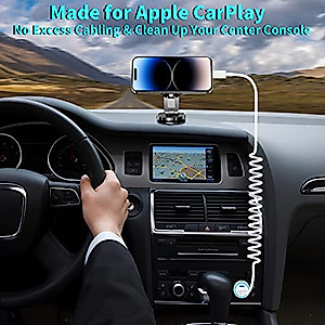 [Apple MFi Certified] iPhone Fast Car Charger, Caiinei 48W Dual PD/QC3.0 USB-C Power Car Charge Adapter + 2 Pack 6FT Coiled Lightning Cable Quick Car Charging for iPhone 14 13 12 11 Pro Max/XS/XR/iPad