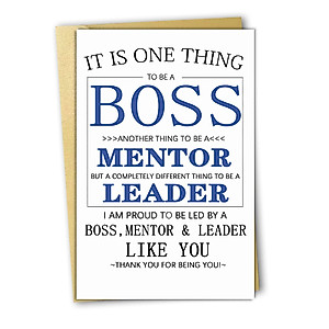 OJsensai Funny Boss’s Day Card For Boss, Best Boss Day Gifts For Leader, Appreciation Card For Mentor, Happy Boss Day For Man Woman