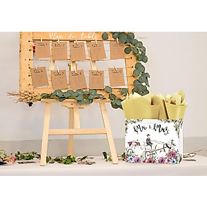 ysmile Wedding Gift Bag with Wrapping Tissue, 12" Bride Gift Bag for Engagement, Anniversary for Women Men Mr Mrs