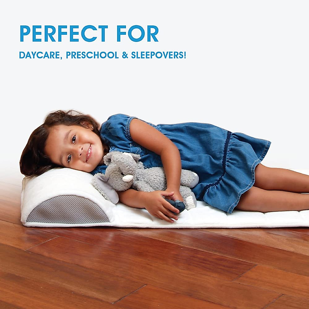 My First - Toddler Nap Mat, Memory Foam Sleeping Mat with a Removable Pillow, Portable and Compact, 41 x 21 x 1 inch, Pink, Pack of 1