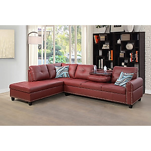 Beverly Fine Furniture Sectional Sofas, Burgundy