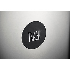 Rustic Recycle and Trash Magnets for Kitchen Trash Cans and Recycling Bins, Trash and Recycle Magnet Combo for Garbage Can Logo Symbol, 2 Magnetic Sticker Adhesives, 3.5" Circle, Outdoor Waste Bin