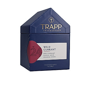 Trapp - No. 24 Wild Currant - 7 oz. House Box Candle - Aromatic Home Fragrance with Fruity Scent of Red Currant, Cassis Noir, & Spanish Moss Notes - Petrolatum Wax