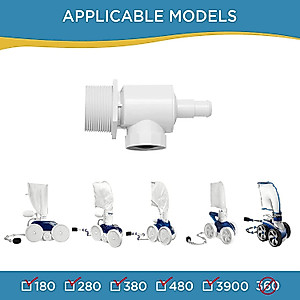 Amptyhub 9-100-9001 UWF Connector Assembly Compatible with Polaris Zodiac 380, 280, 180 Pool Cleaner Parts Replacement Universal Wall Fitting Connector Assembly Part