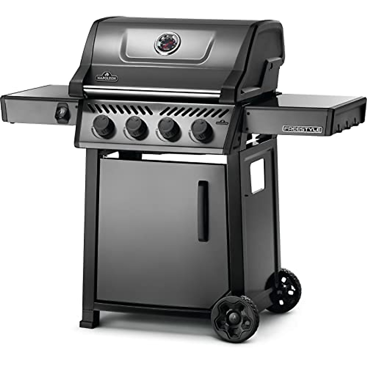 Napoleon Freestyle 425 - F425DSBPGT-ECP - Graphite, Porcelain Enamel & Stainless, 4 Burner, Range Side Burner, Cast Iron Cooking Grids