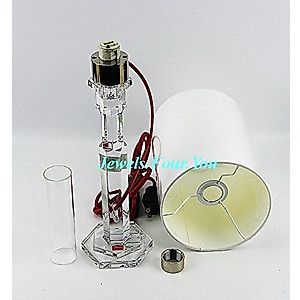 BACCARAT 20" X 6 1/4" Abysse LAMP White Shade RED Wire Made in France