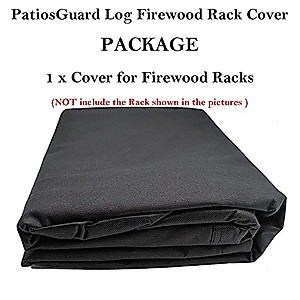 PatiosGuard 4FT Firewood Log Rack Cover, 600D Heavy Duty with Waterproof PVC Lining (4-Feet: 48" L x 24" W x 42" H)