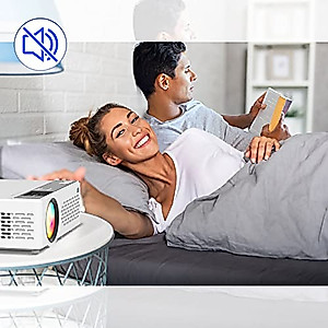 Mini Projector 7500 Lumens, 1080P Full HD Supported Mini Projector, Portable Home Movie Theater Projector Compatible with TV Stick Smartphone & Tablet PC HDMI USB AV TF