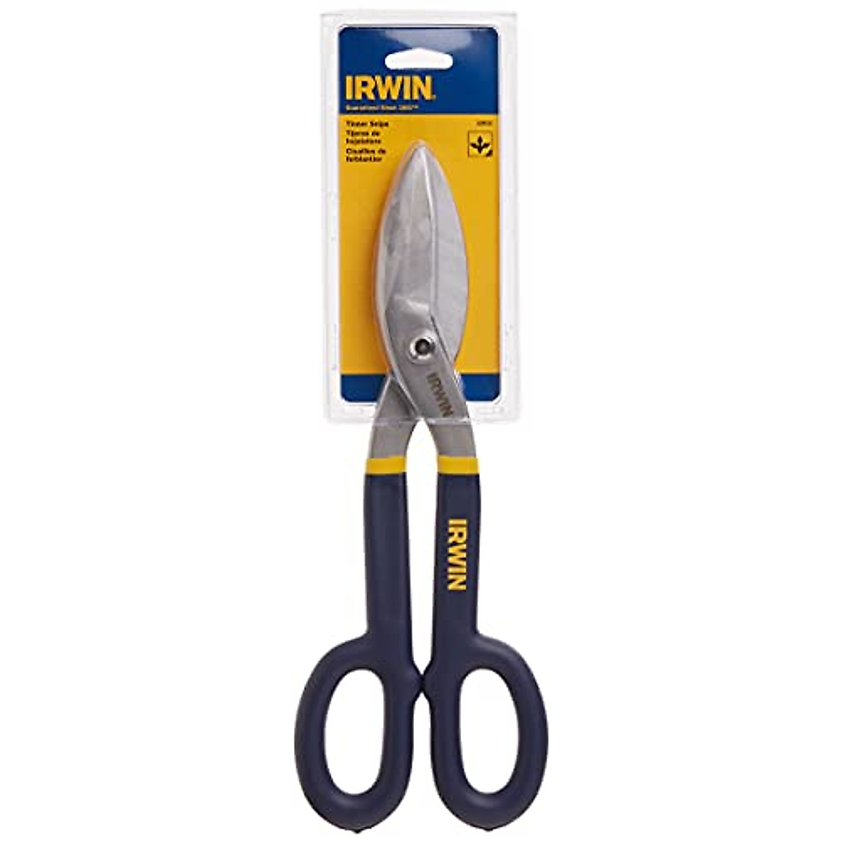 IRWIN Tin Snip, Flat Blade, 12-inch (22012) , Blue