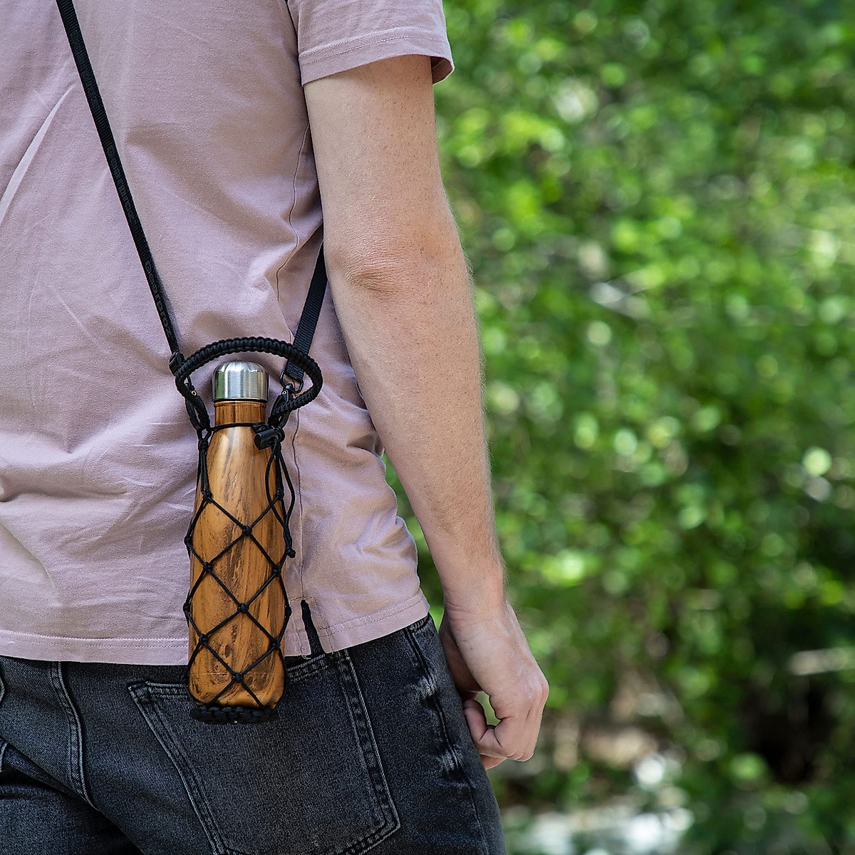 Gearproz HydroNet Handle - Compatible with S'well, Simple Modern, Mira, Manna Stainless Steel Water Bottles — Available in 9 oz, 17 oz, 25 oz (Black, 17 oz)